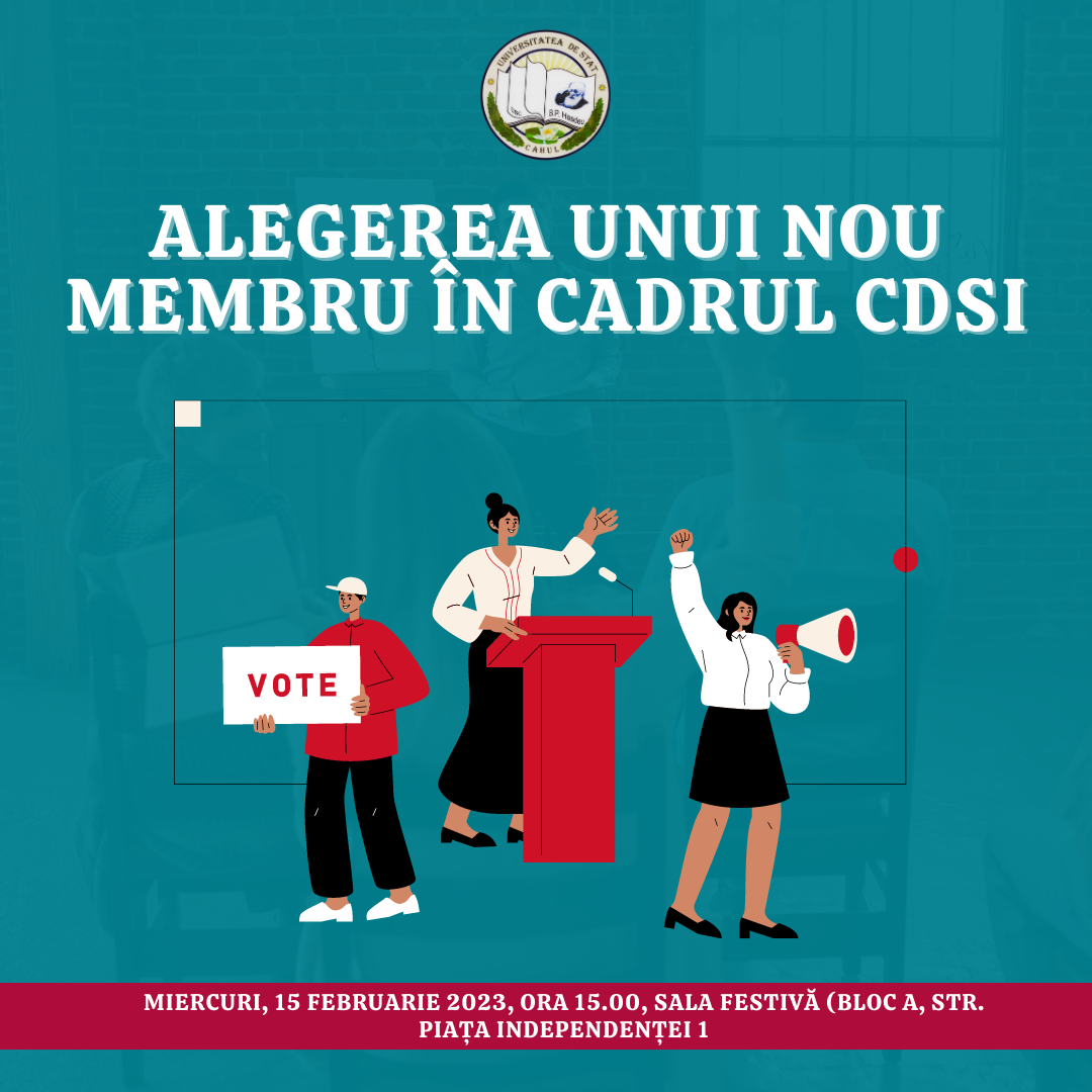 AVIZ. Alegerea unui nou membru în cadrul CDSI — Universitatea de Stat ...