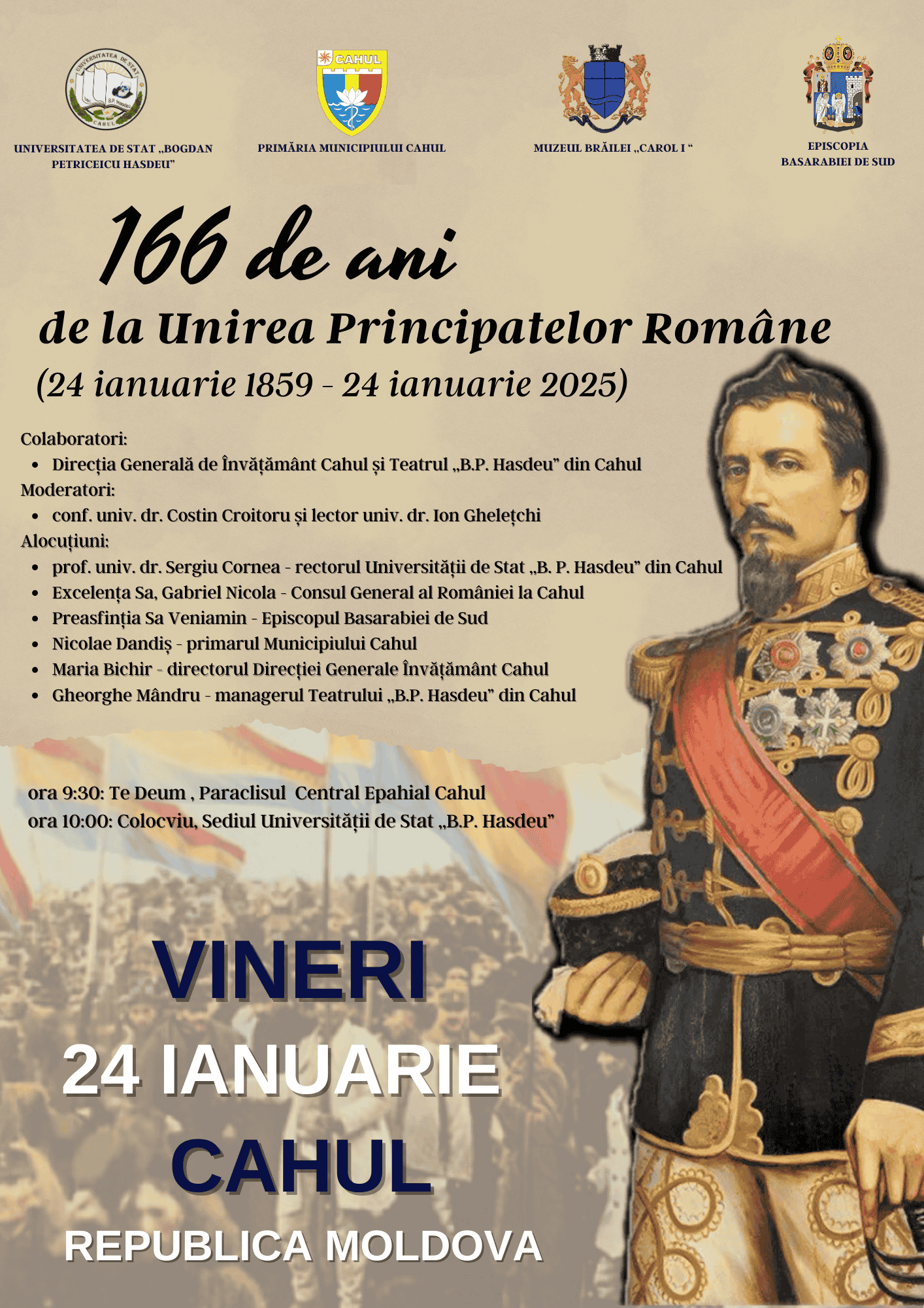 166 de ani de la Unirea Principatelor Române — Universitatea de Stat "Bogdan Petriceicu Hasdeu ...